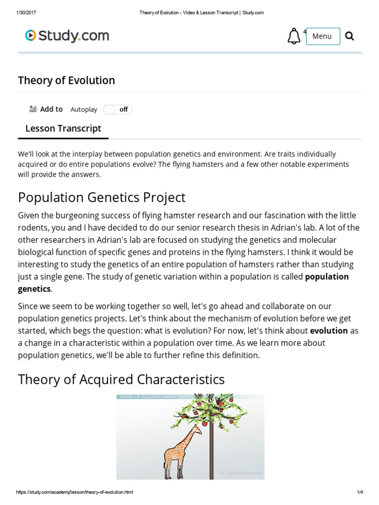 Evolution Theories: Lamarck vs. Darwin | PDF | Evolution | Natural ...