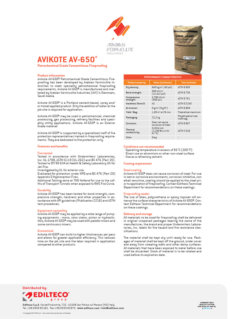 Technical Data Sheet Avikote Av 650 R Pdf Corrosion Cement
