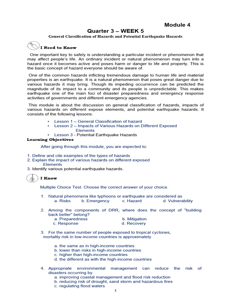 5TH WK Q3 DRRR Digi - Modules | PDF | Earthquakes | Hazards