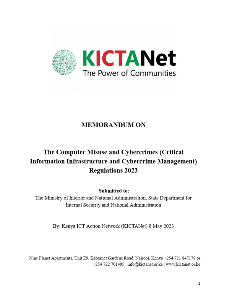 KICTANet Comments on Cybercrime Regulations | PDF | Computer Security ...