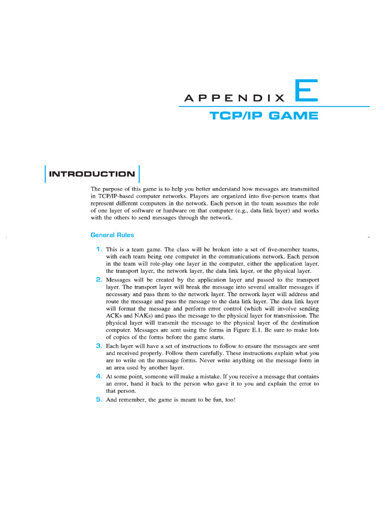 Appendix E - TCP - IP Game | PDF