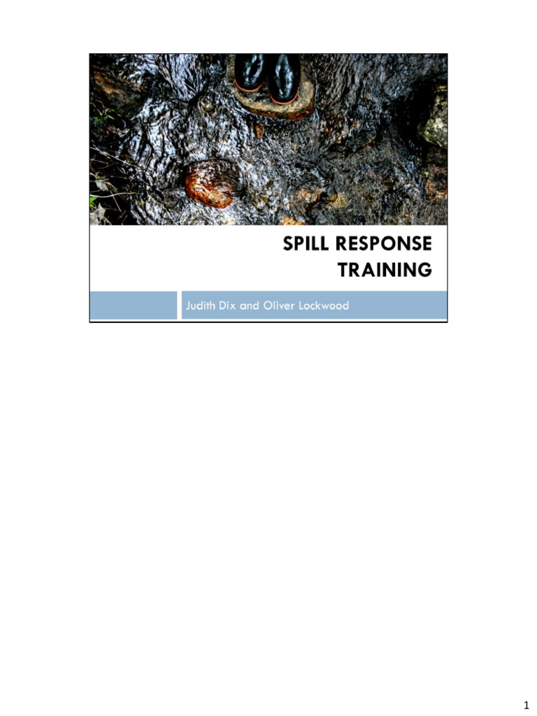 SPILL RESPONSE TRAINING With Notes For Delegates | PDF | Oil Spill ...