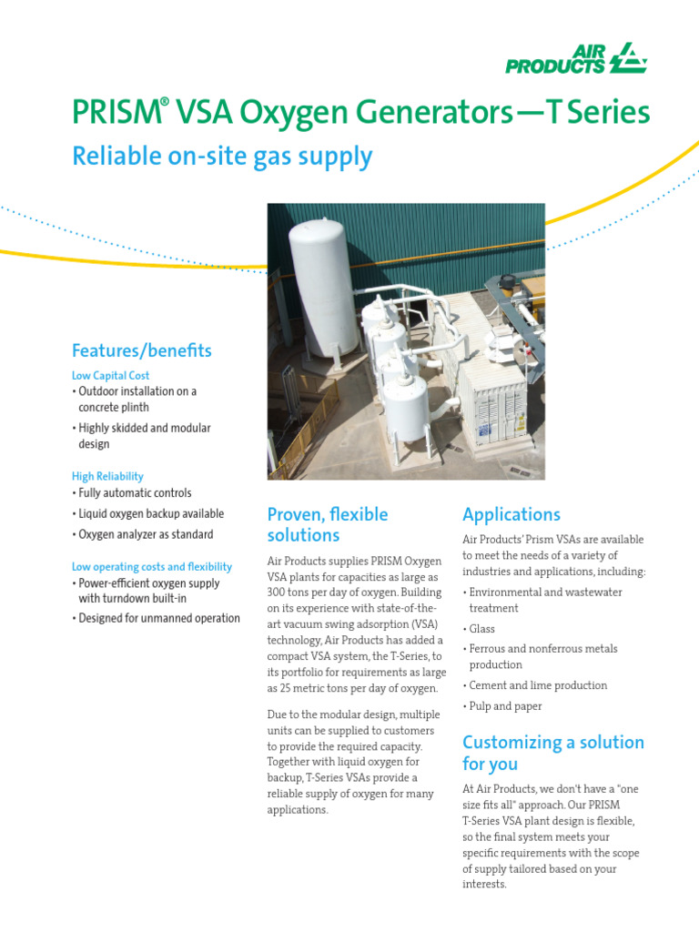 522 15 007 GLB Prism Vsa Oxygen Generators T Series | PDF | Adsorption | Oxygen