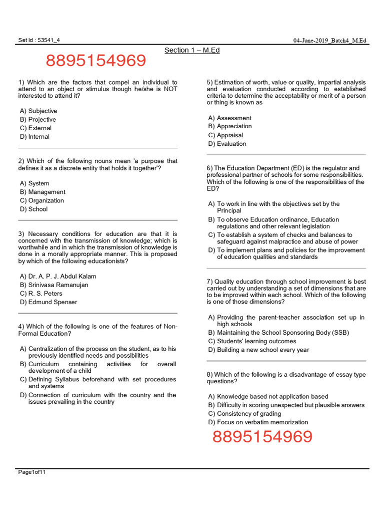 Med Pyq 2019 | PDF | Learning | Knowledge