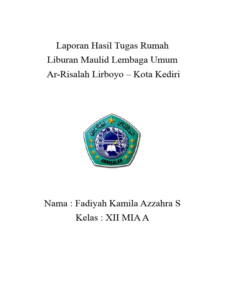 Laporan Hasil Tugas Rumah Lembaga Umum Pondok Pesantren Ar-Risalah ...