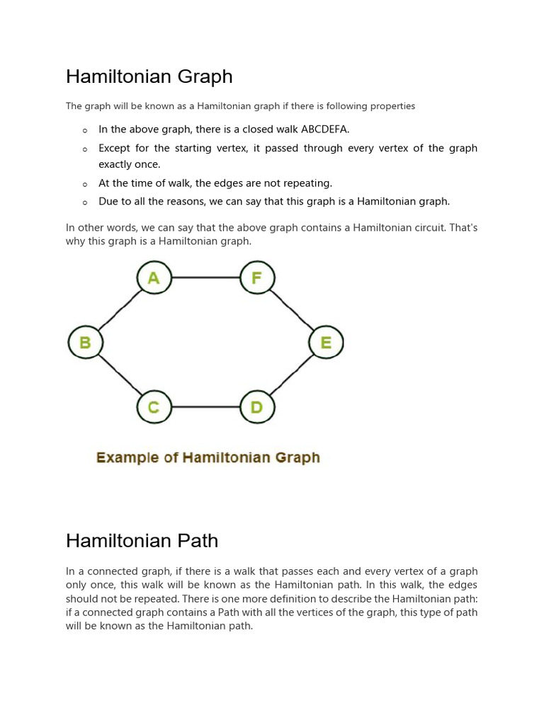 Hamiltonian Graph | Download Free PDF | Vertex (Graph Theory) | Mathematical Relations