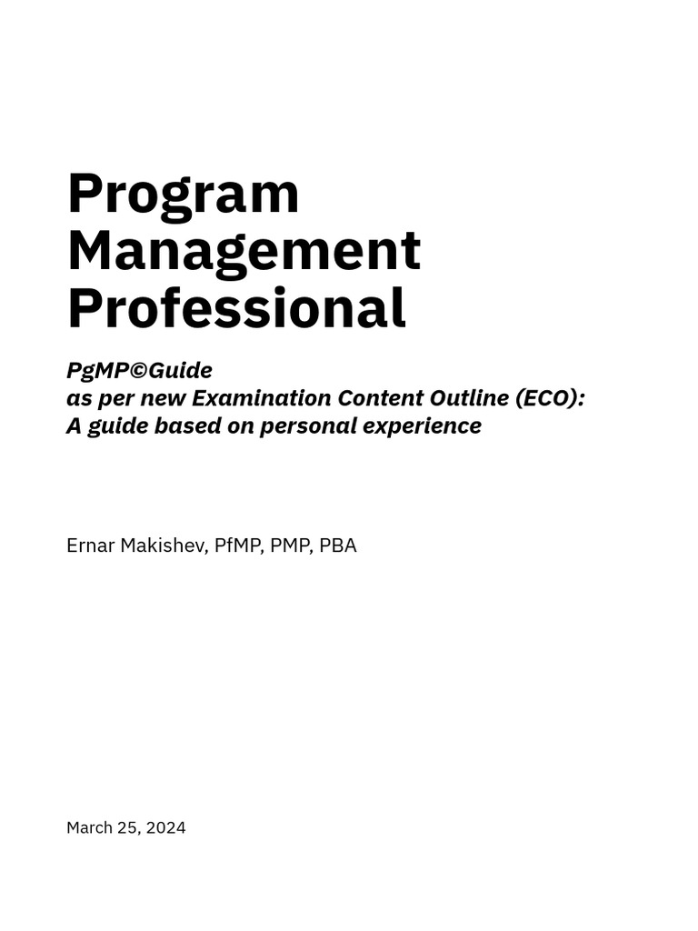 Program Management Professional | Download Free PDF | Copyright ...