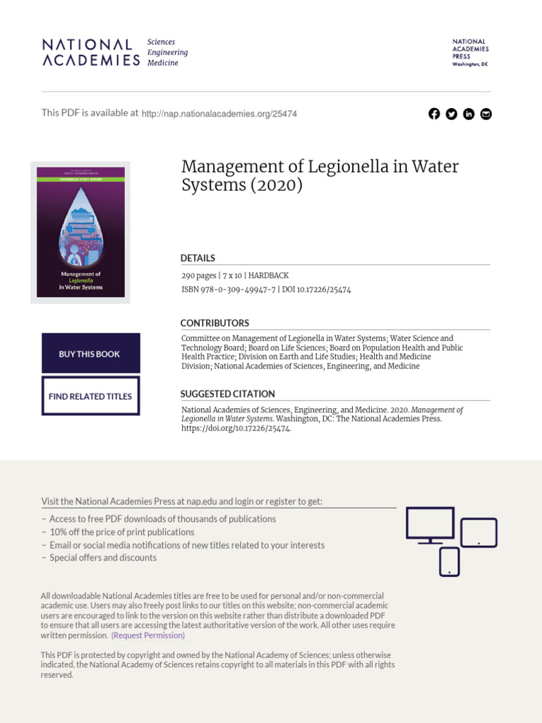 Management of Legionella in Water | PDF | Drinking Water | Hospital