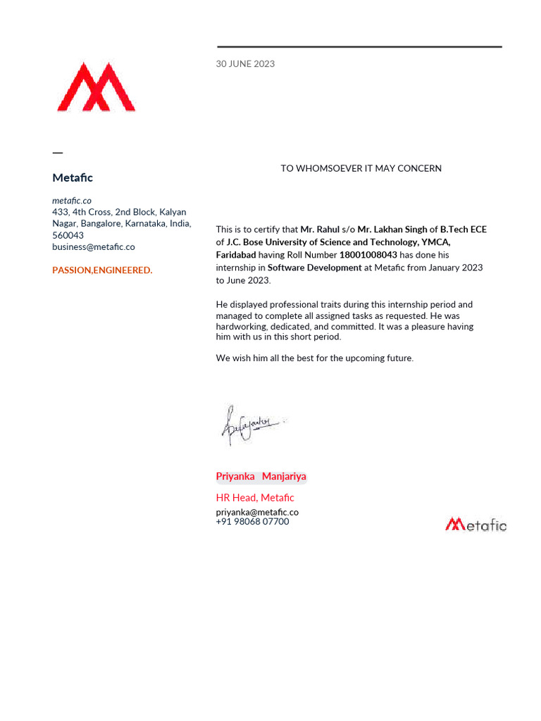 Metafic Co | PDF | Engineering | Business