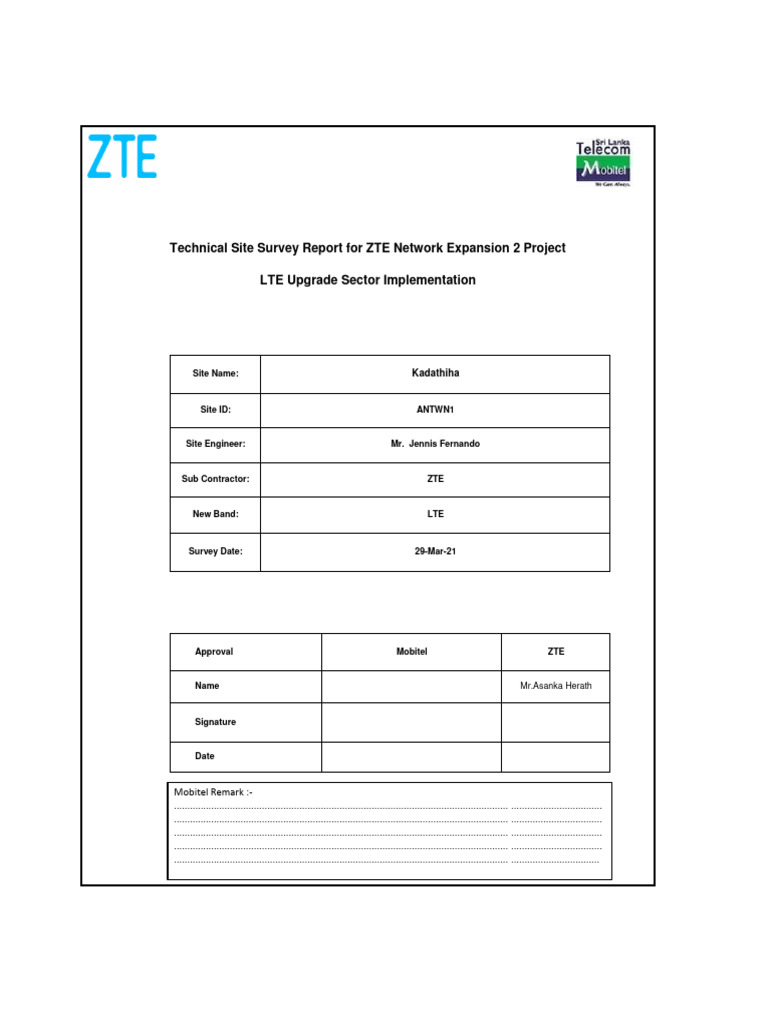 TSSR - ZTE Network Expansion Phase 2 - ANTWN1 - Kadathihaxlsx | PDF ...