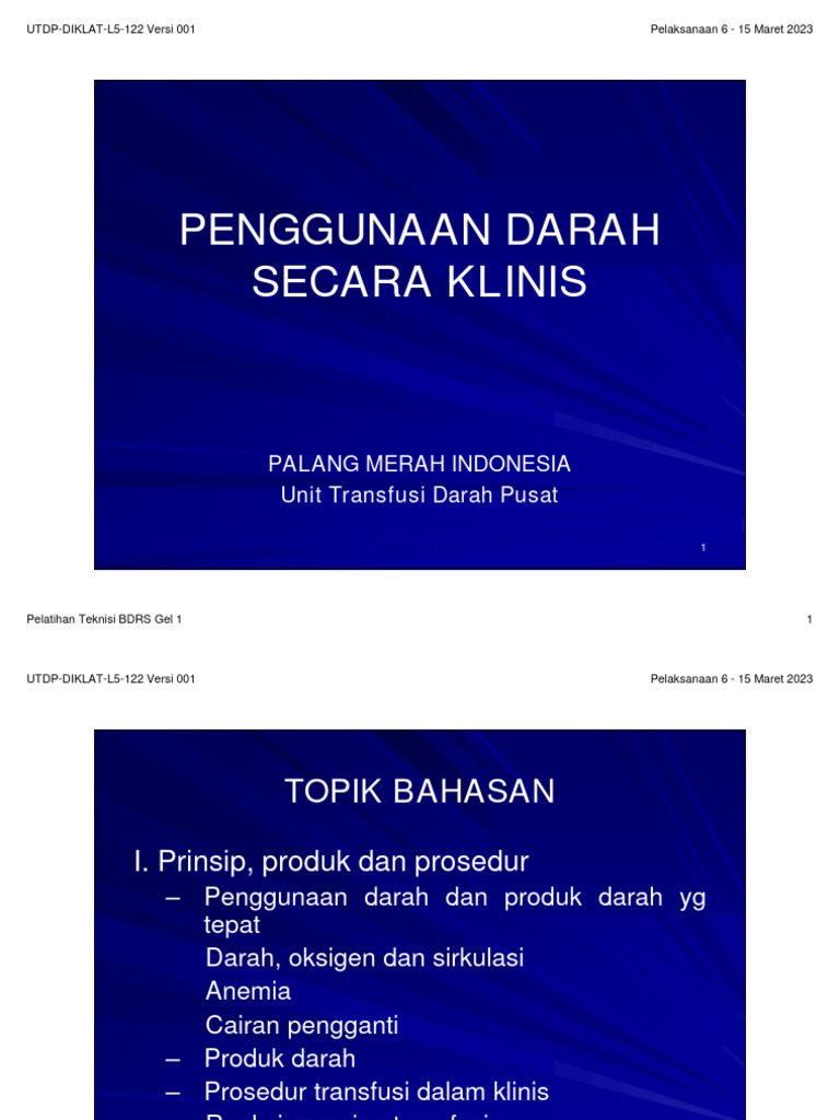 MI.8 Penggunaan Darah Secara Klinis Bdrs REV Ok | PDF