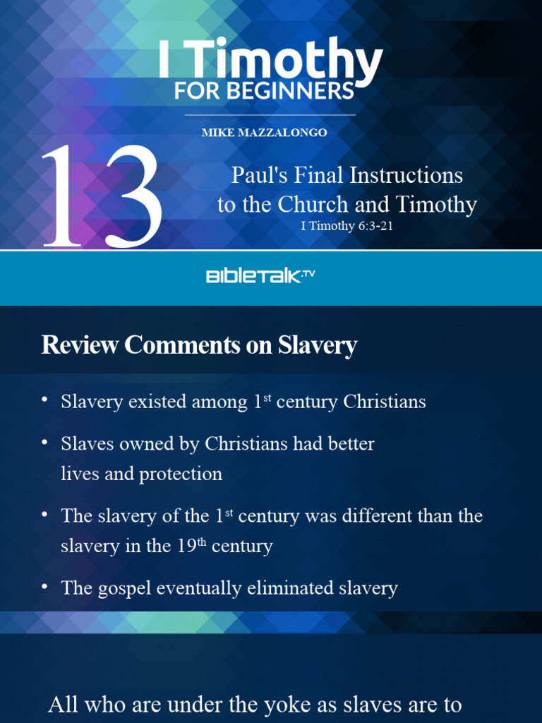 13 I Timothy | PDF | Jesus | Faith