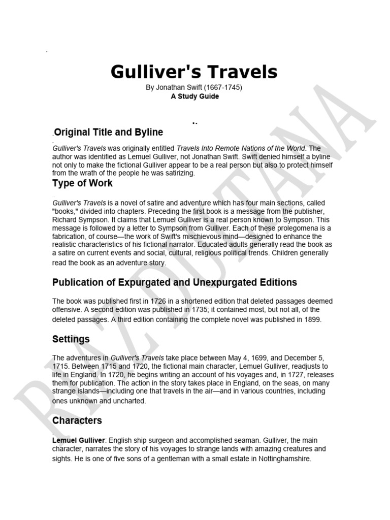 Gulliver | Download Free PDF | Gulliver's Travels | Jonathan Swift