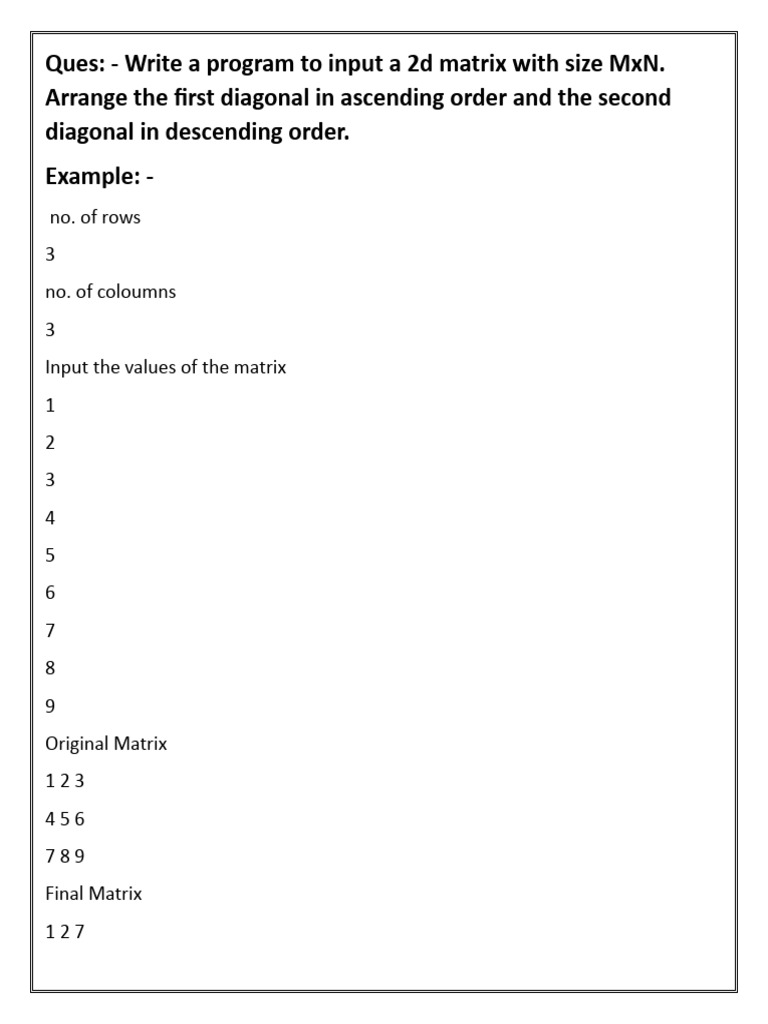MATRIX1 | PDF | Matrix (Mathematics) | Control Flow