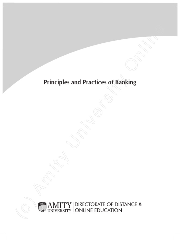 Principles and Practices of Banking | PDF | Banks | Money