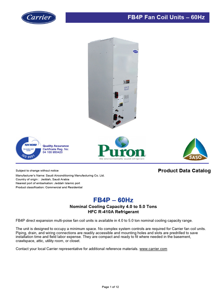Fb4p English PDC 60hz v4 | PDF | Air Conditioning | Fuse (Electrical)