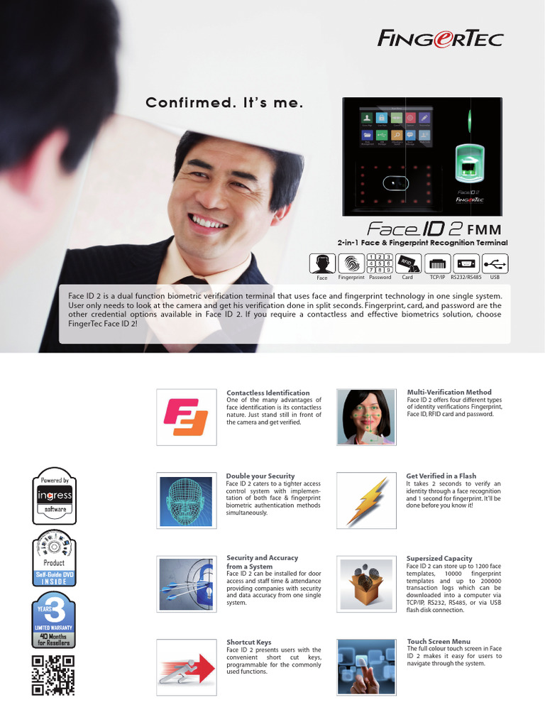 faceid2-FMM manual fingertec face id 2 | PDF | Biometrics | Fingerprint