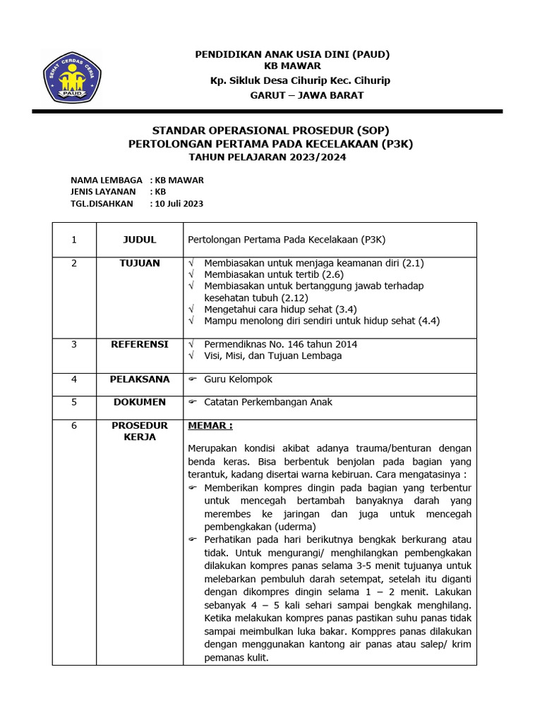 Sop P3K | PDF