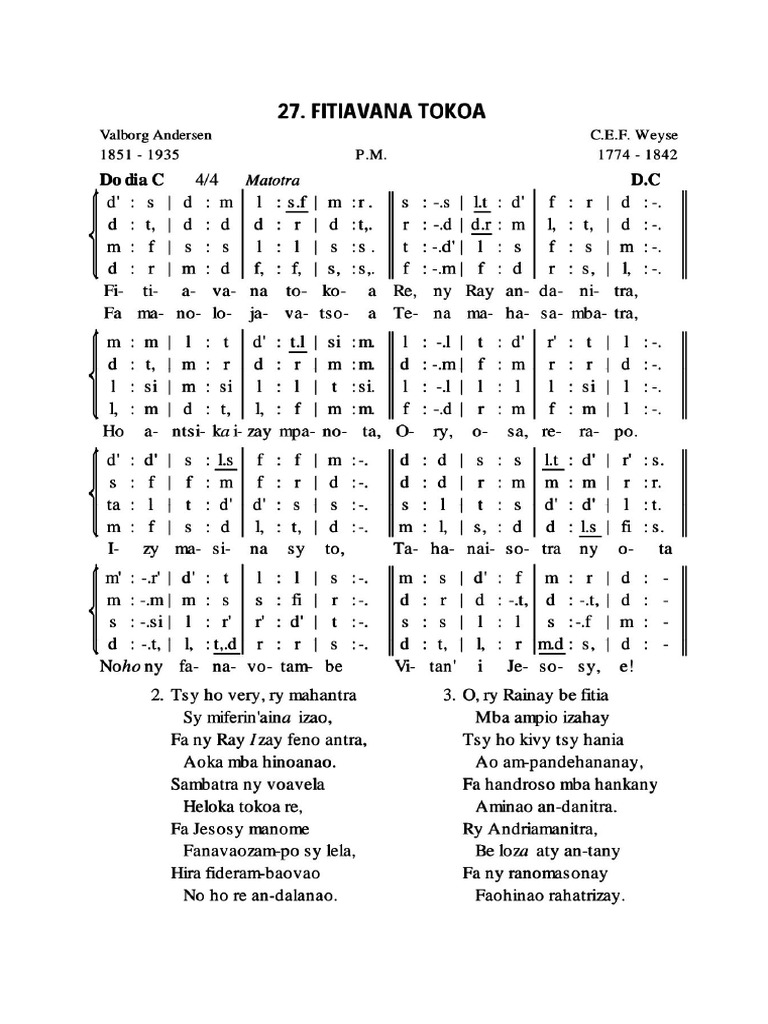 Fitiavana Tokoa | PDF