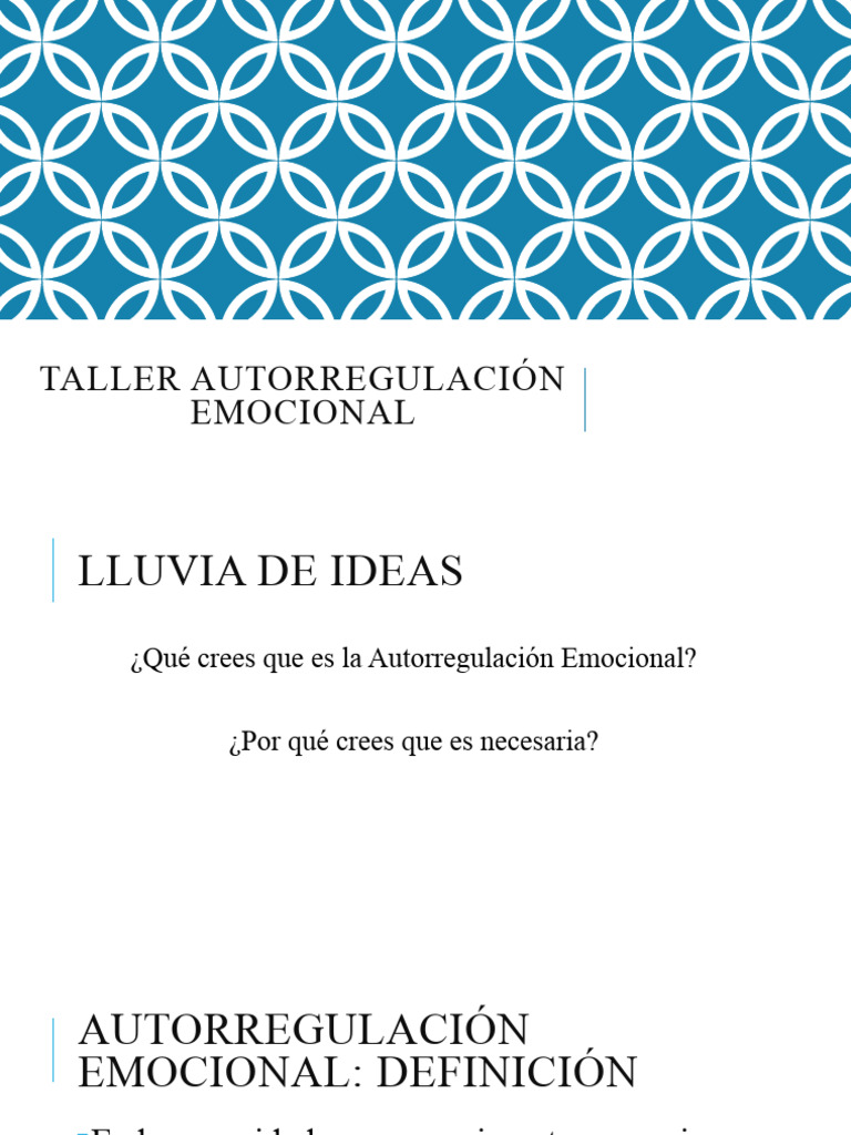 Taller Autorregulación Emocional | PDF | Las emociones ...