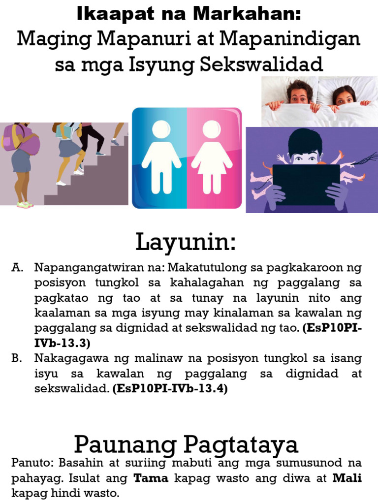 Maging Mapanuri at Mapanindigan Sa Mga Isyung Sekswalidad | PDF