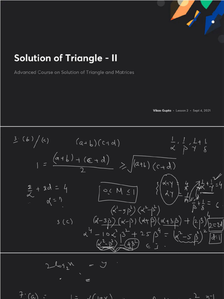 Solution of Triangle II With Anno | PDF