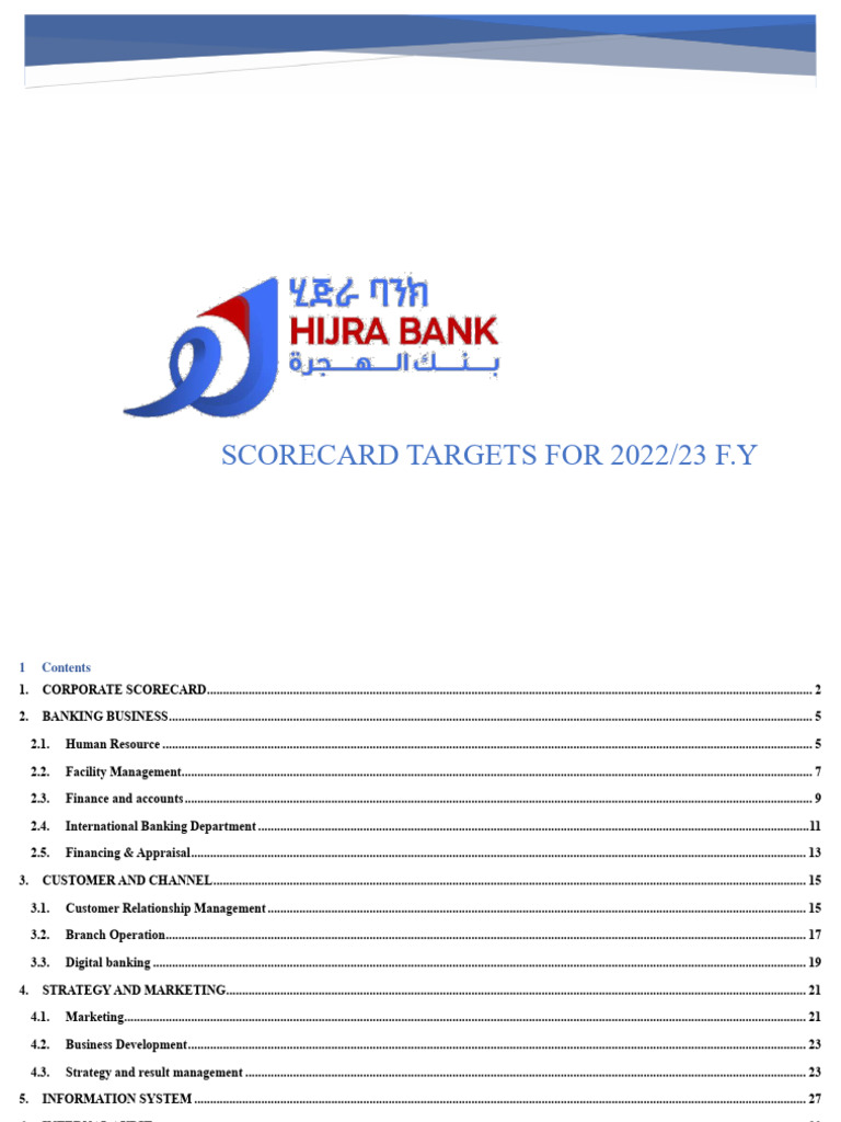 Balanced Scorecard Cascading 30-12-22 | PDF | Banks | Market Liquidity