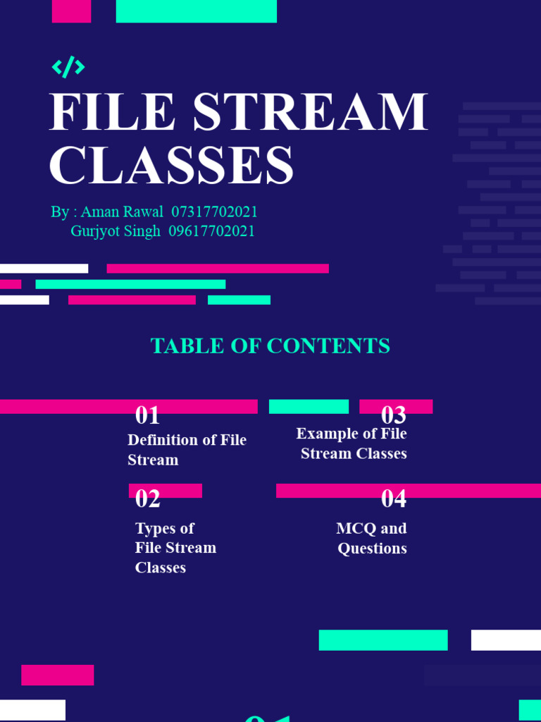 C++PPT (File Stream Classes) - 096 & 073 | PDF | C++ | Computing