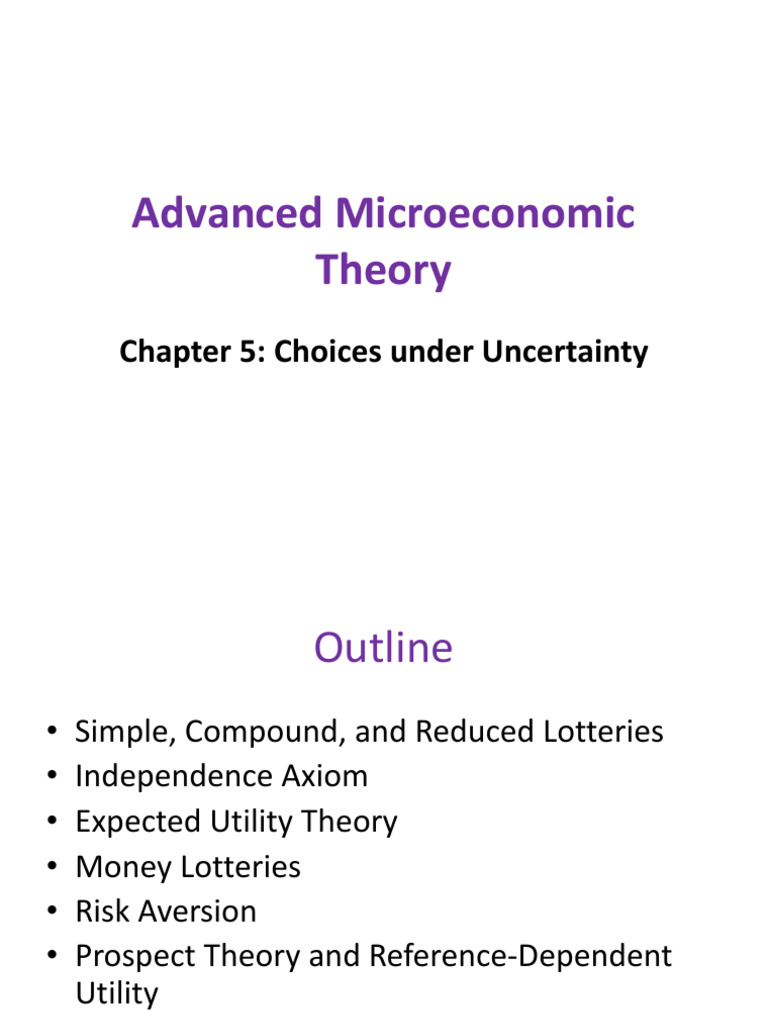 Chapter 5 Choices Under Uncertainty | PDF | Utility | Microeconomics