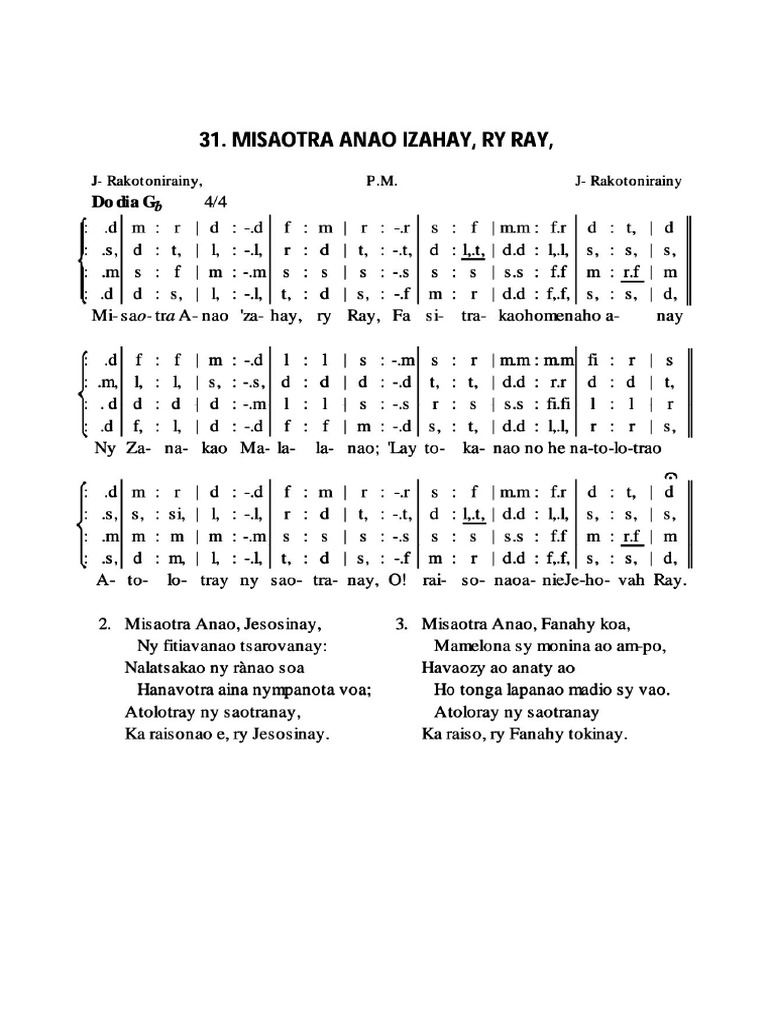 Misaotra Anao Izahay Ry Ray | PDF