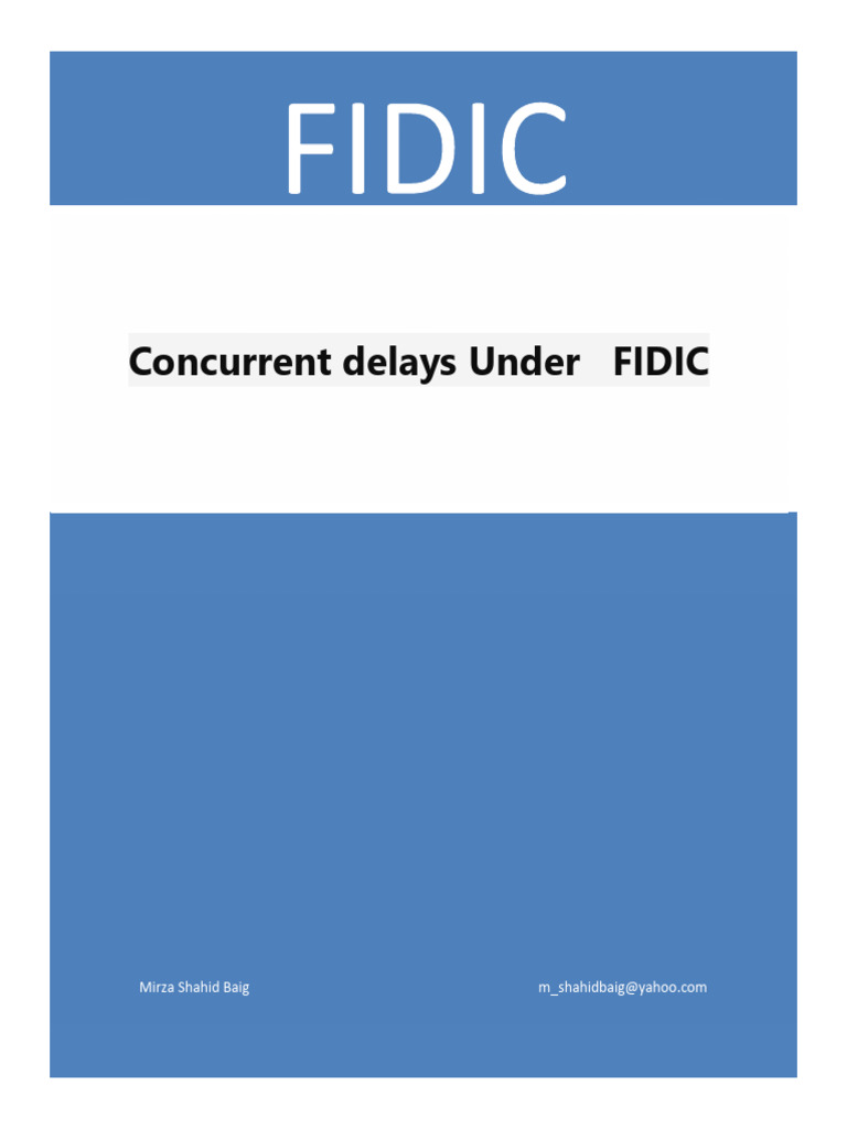 A Short Note On Concurrent Delays Under FIDIC | PDF | Employment | Business