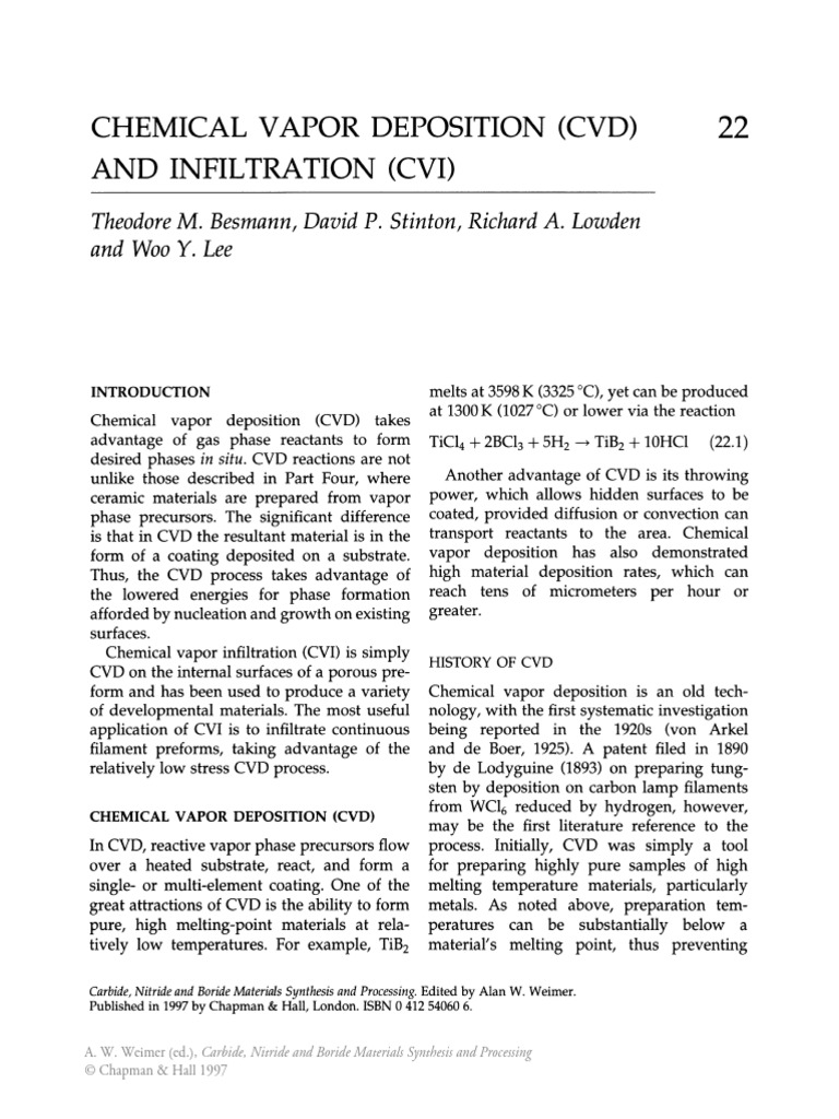 Besmann - CVD Vs CVI - Chapter 22 (1997) | Download Free PDF | Chemical ...