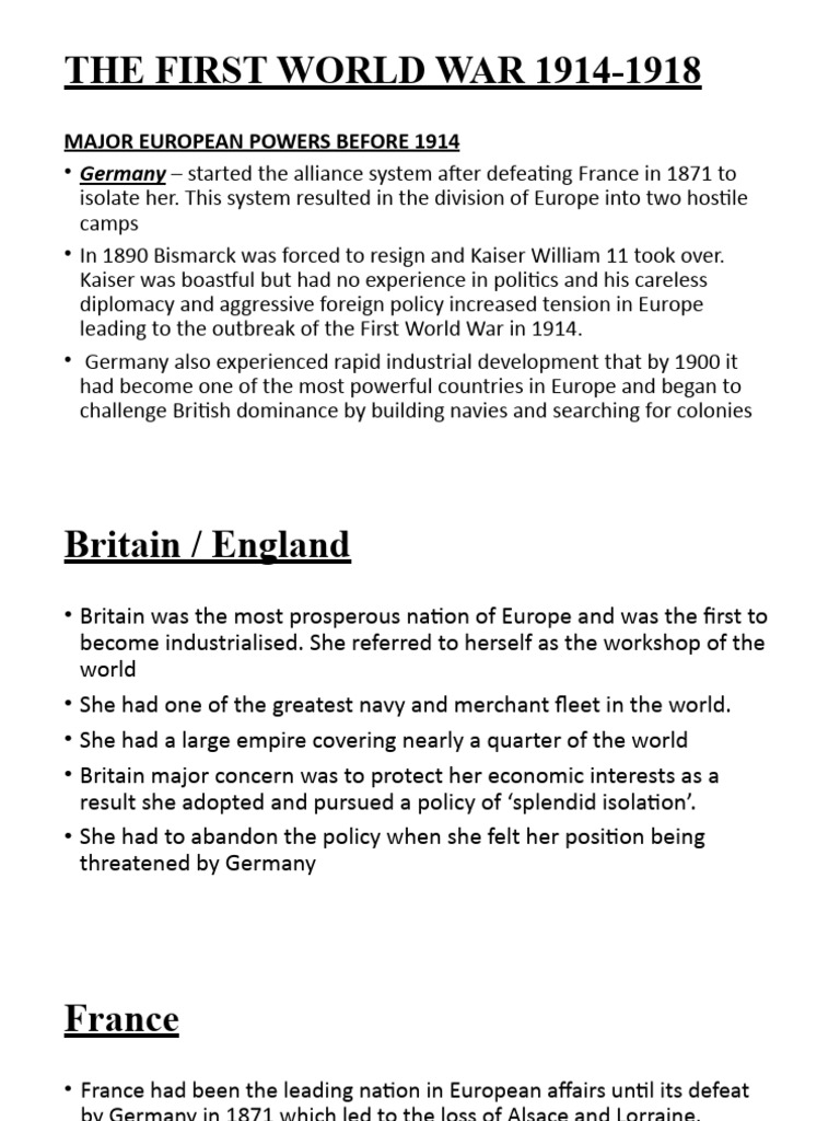 THE FIRST WORLD WAR 1914-1918 | Download Free PDF | Allies Of World War I | Austria Hungary