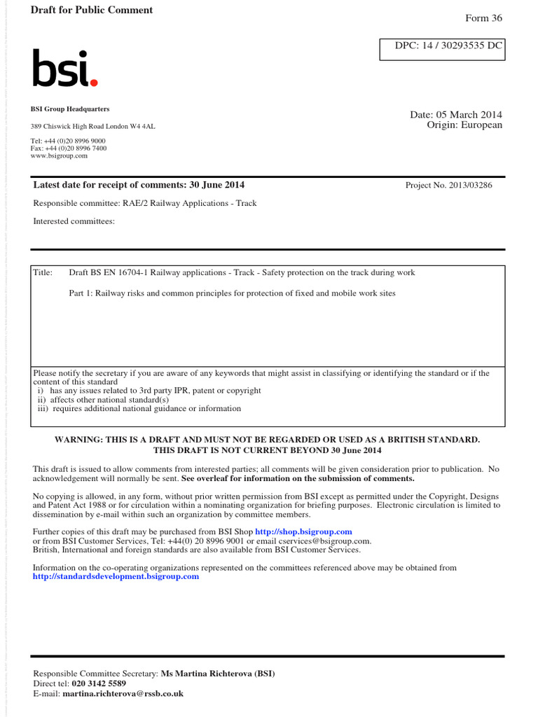 Track. Safety Protection On The Track During Work. Part 1 | PDF | Risk ...