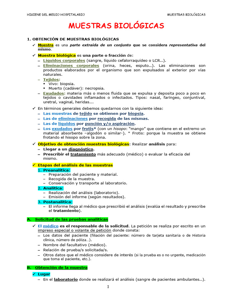 Tema Muestras Biológicas | PDF | Orina | Laboratorios