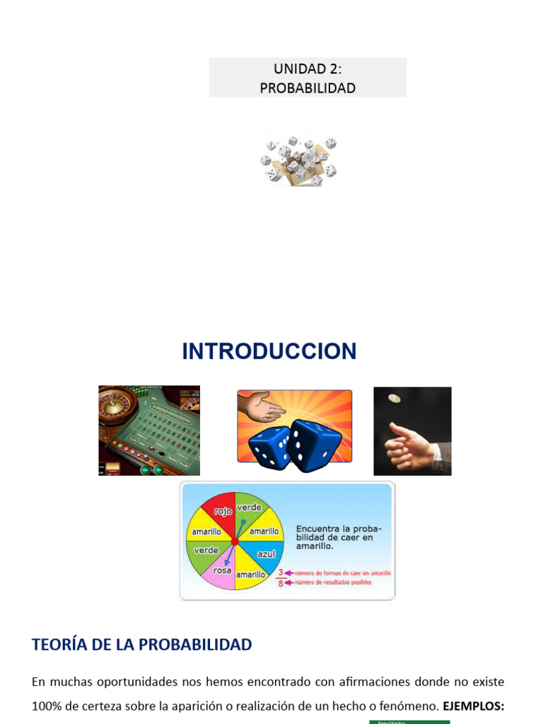 Estadística Unidad2 Probabilidad 1 (2) | PDF | Probabilidad | Teoría de probabilidad