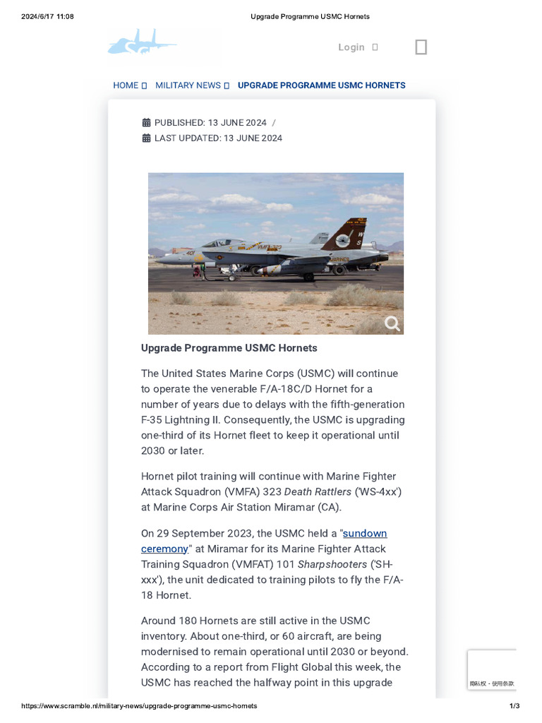 Upgrade Programme USMC Hornets | PDF