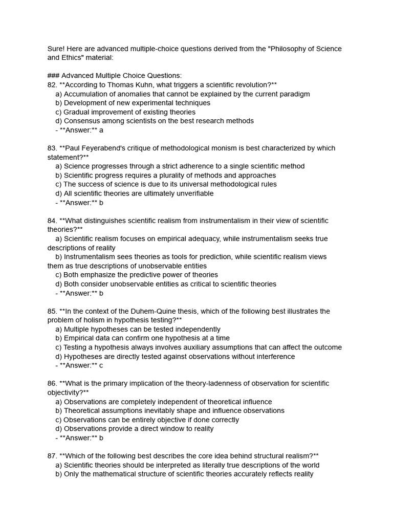 Philosophy Question and Answer | PDF | Scientific Method | Theory