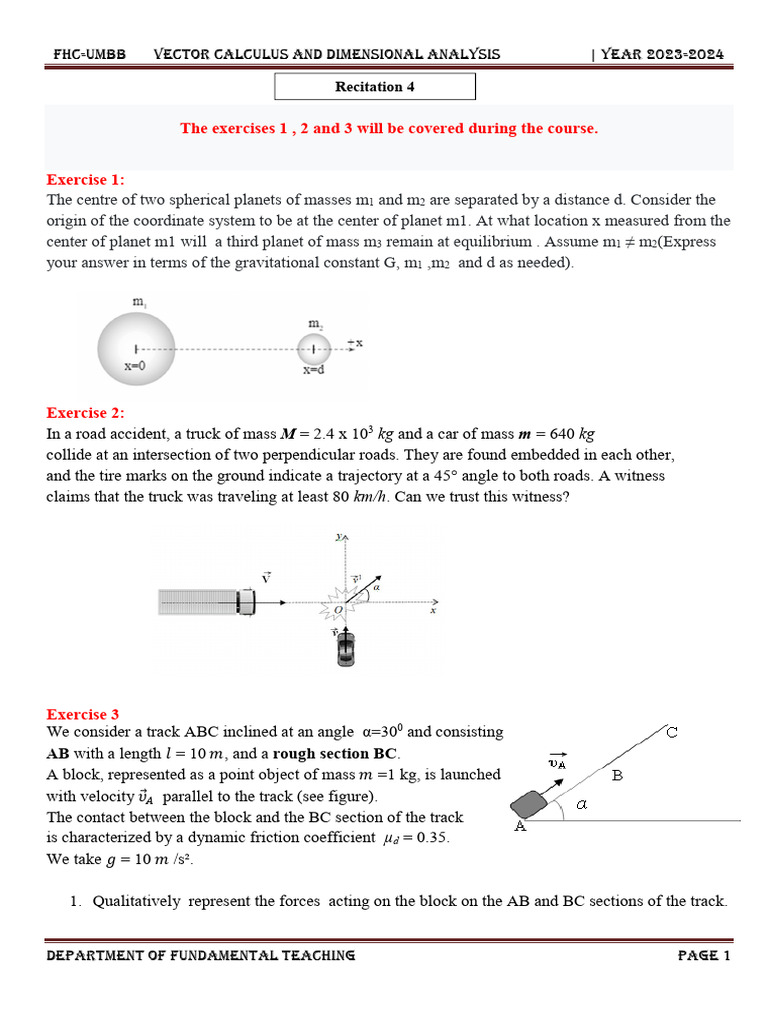 Recitation-No4-modified-2 | PDF | Force | Mass