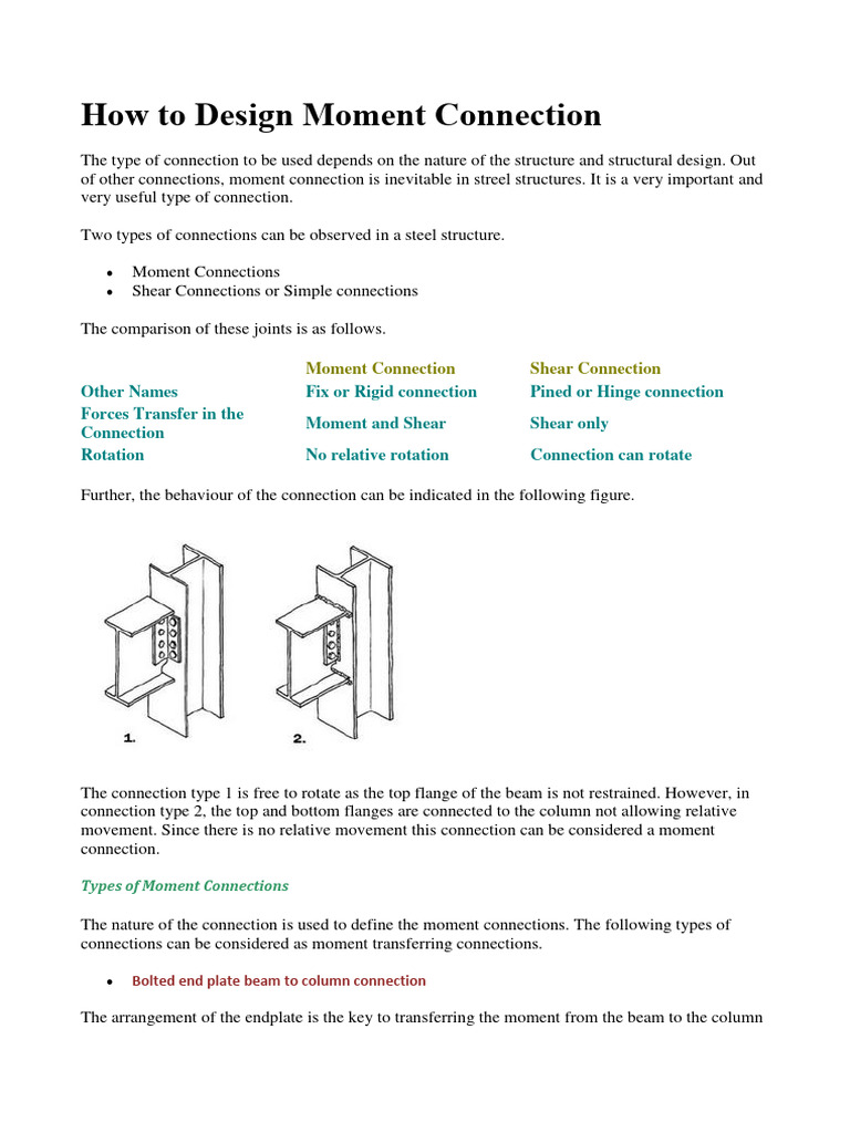 How To Design Moment Connection | PDF | Beam (Structure) | Stress ...