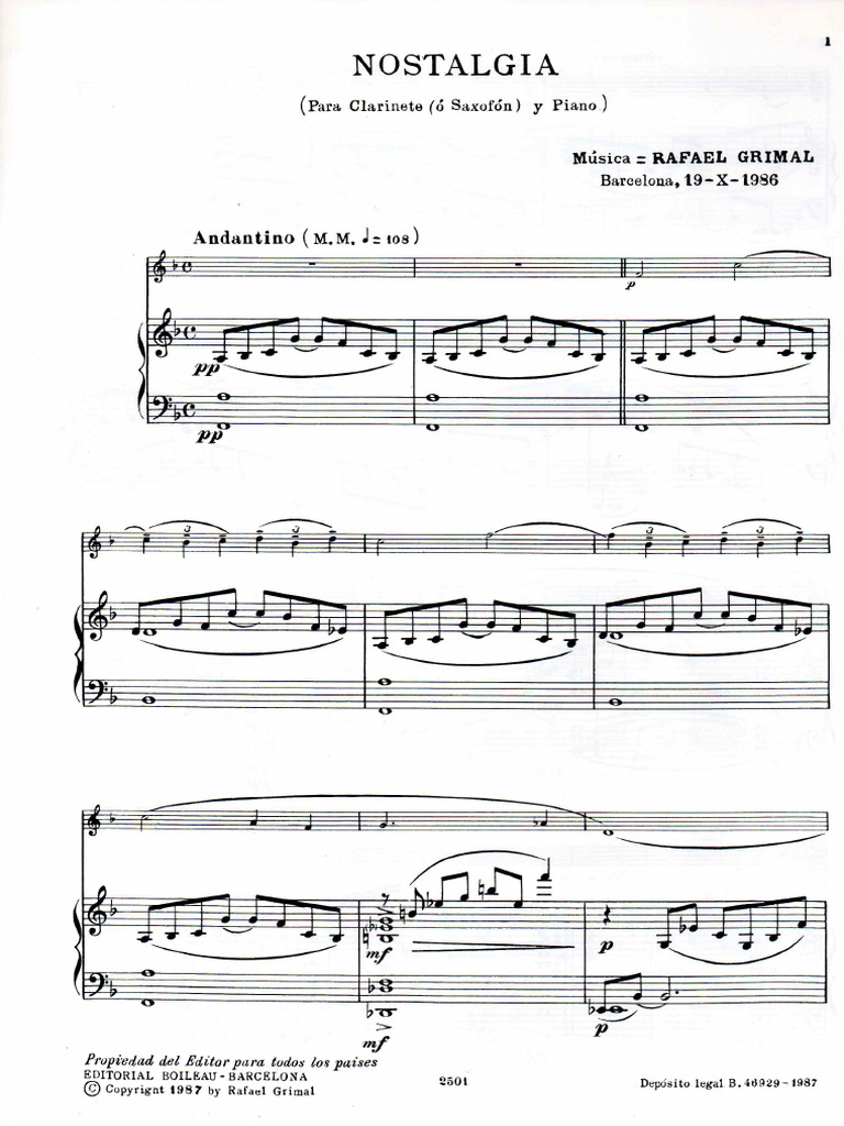 Nostalgia (R. Grimal) Piano | PDF