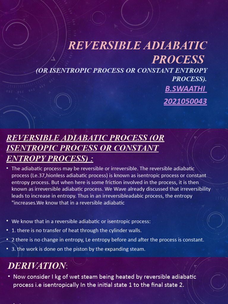 Understanding Reversible Adiabatic Process | PDF | Heat | Steam