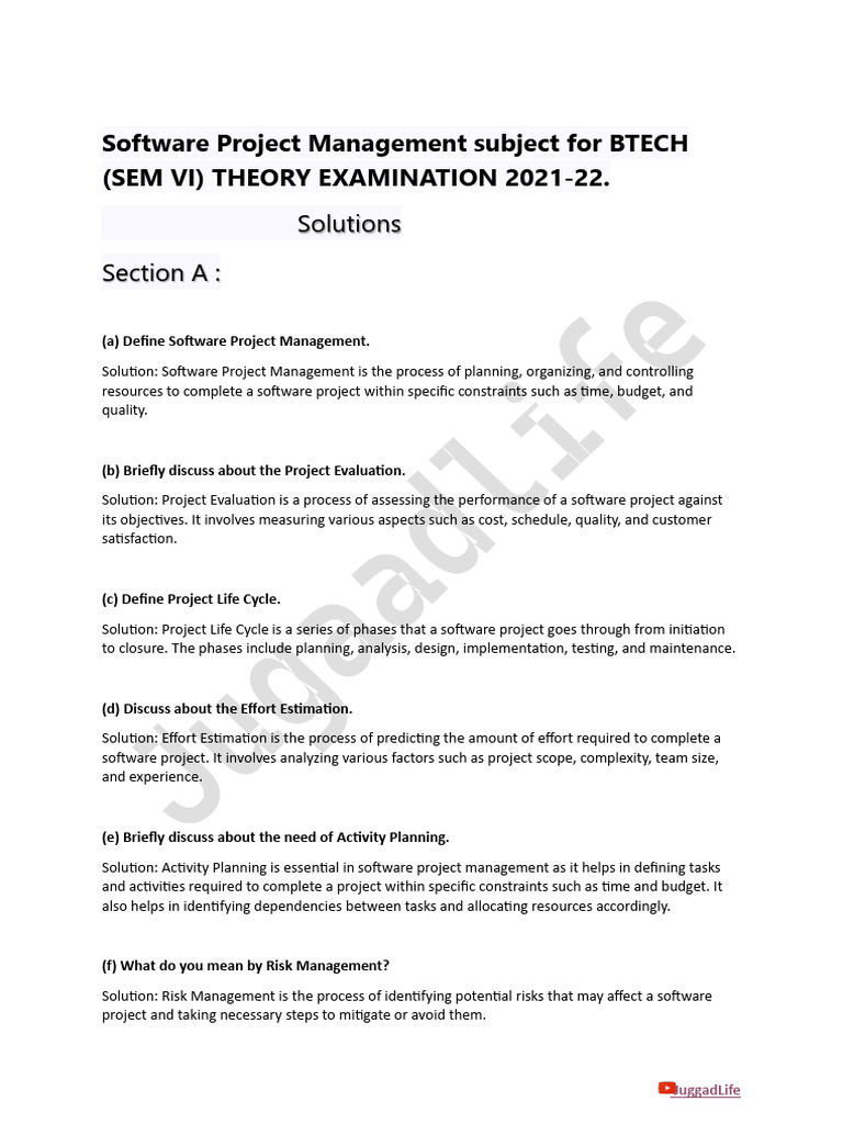 spm short questions | Download Free PDF | Software Testing | Project ...