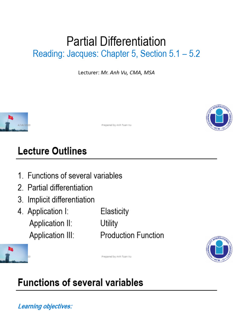 Lecture 08 Partial Differentiation | Download Free PDF | Derivative | Function (Mathematics)