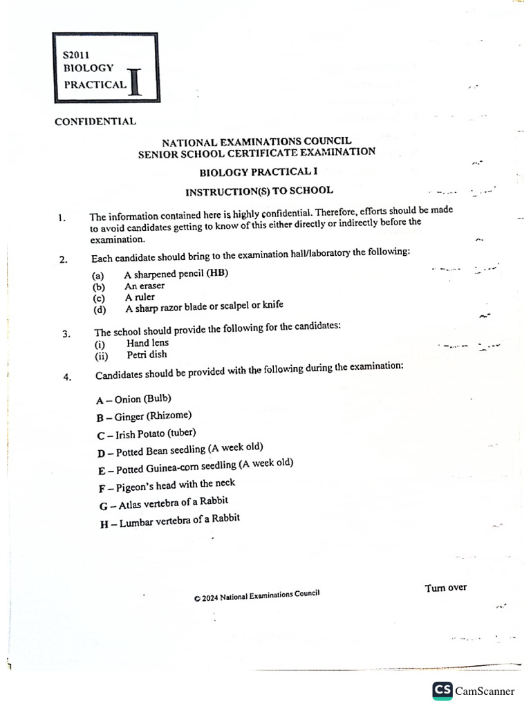 NECO Biology Syllabus Overview | PDF