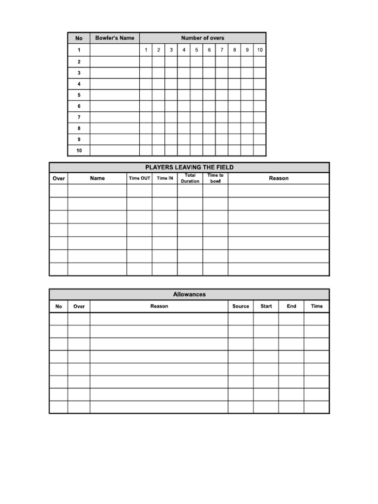 Running Sheet 1 | PDF
