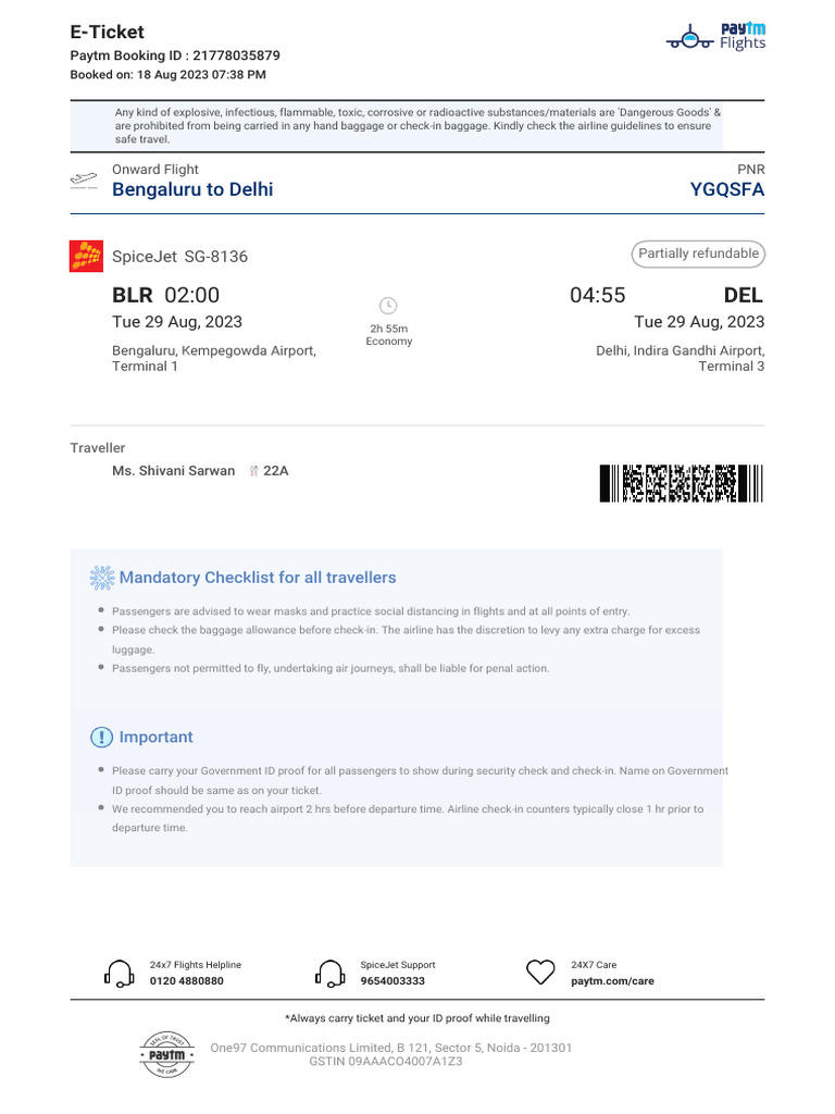 Ticket | PDF | Baggage | Fee