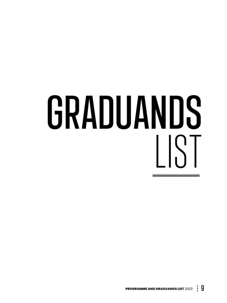 Graduation List | PDF