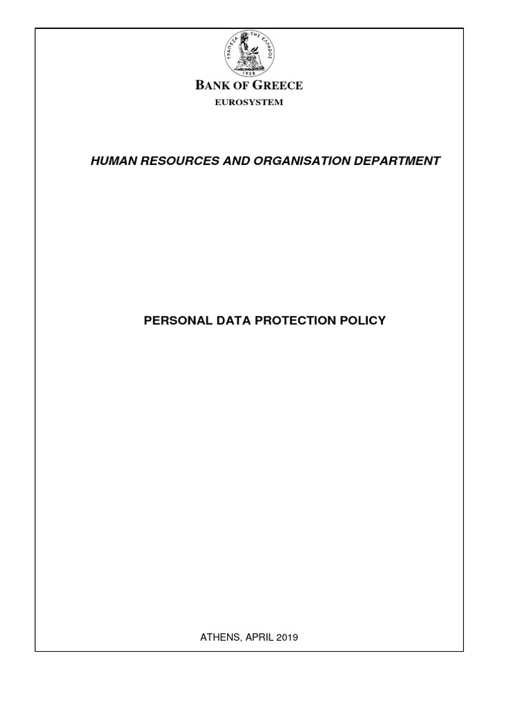 Personal Data Protection Policy | PDF | Information Privacy | Justice
