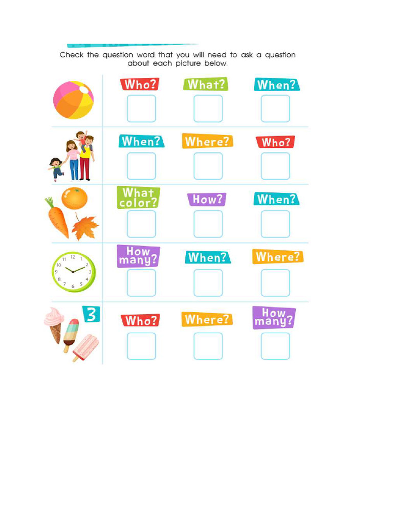 Question Words Exercises | PDF